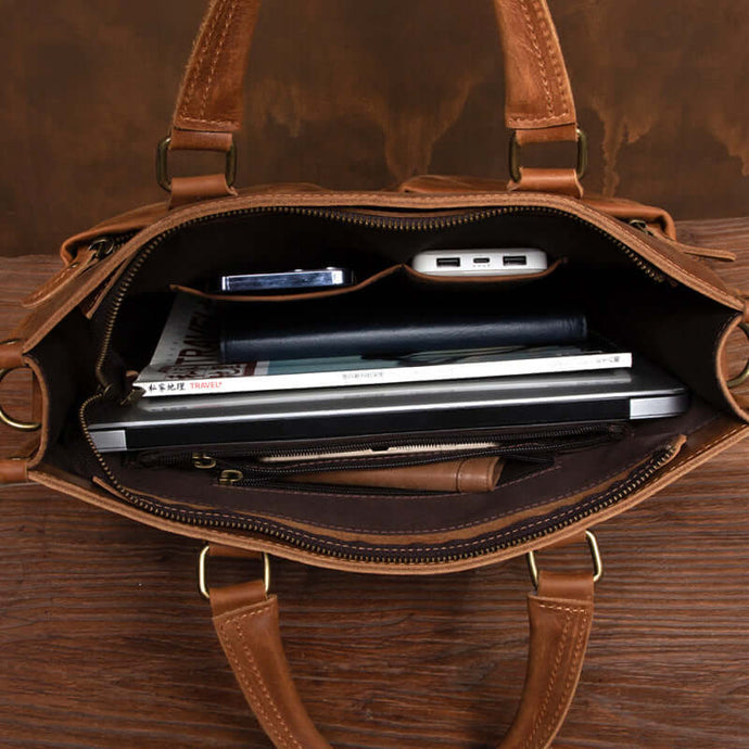 Stylish Leather Briefcase for Men – Versatile bag men office & Business ...